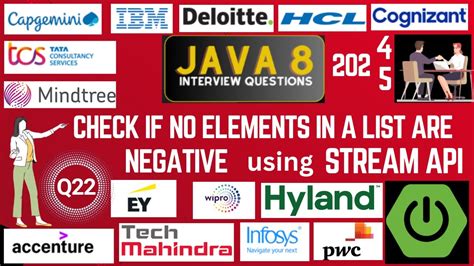 java 8 stream api interview questions check if no elements in list are negative using java 8