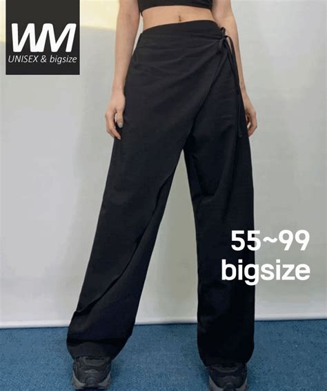 [55~99💝뒷밴딩랩팬츠 ] 빅사이즈 롱버전 랩스커트팬츠 치마바지 와이드핏 슬랙스 레이어드 유니크 통통녀코디 [3145] 에이블리