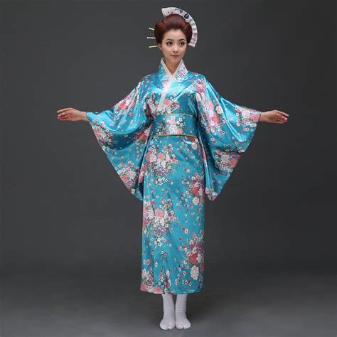 Floral Silk Blend Traditional Japanese Kimono Idreammart