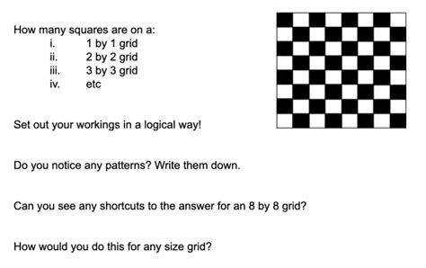 Squares On A Chessboard Paperless Math