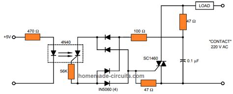 220V Solid State Relay SSR Circuit Using Triac And OptoCoupler Homemade Circuit Projects