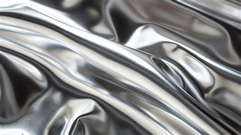 A Closeup Of A Smooth Reflective And Metallic Surface With Soft Flowing Folds And Curves