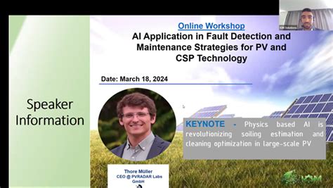Workshop On Ai Applications In Fault Detection And Maintenance Strategies For Pv And Csp