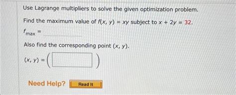 Solved Solve The Given Optimization Problem By Using