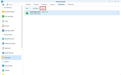 Enable HTTPS Generate A CSR And Install An SSL TLS Certificate In Synology NAS SSL Com