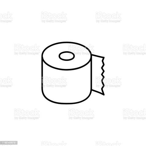 웹 및 모바일 현대 미니멀 한 평면 디자인에 대한 화장지 라인 아이콘 흰색 배경에 격리 된 벡터 검은 색 아이콘입니다 검은색에 대한 스톡 벡터 아트 및 기타 이미지 Istock