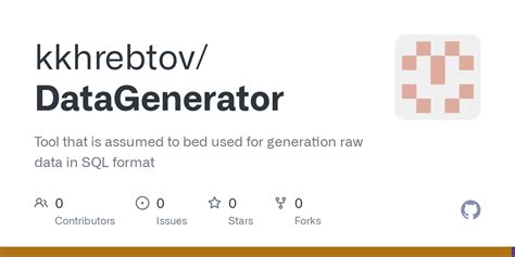 GitHub Kkhrebtov DataGenerator Tool That Is Assumed To Bed Used For