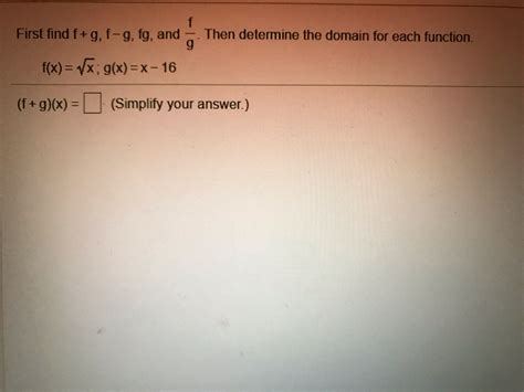 Answered First Find Fg F G Fg And F Then Bartleby