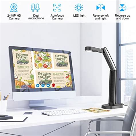 Pakotoo 8mp Usb Visualiser And Document Camera For Teacher And Classroom