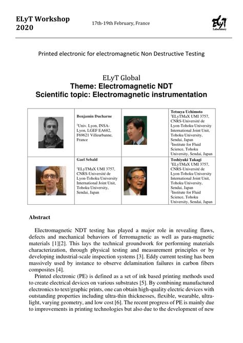 Pdf Printed Electronic For Electromagnetic Non Destructive Testing