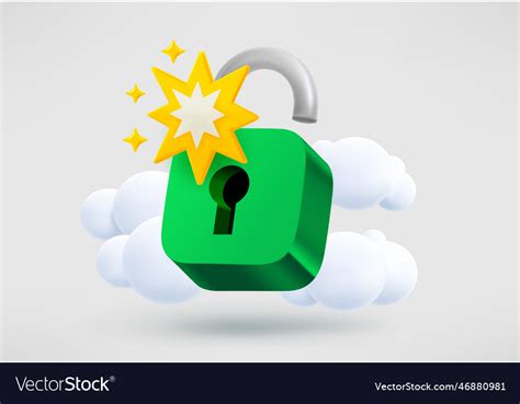 Opened Padlock Concept 3d Royalty Free Vector Image