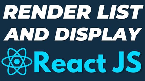 How To Render List In React Js And Display Its Contents Map Function In React Youtube