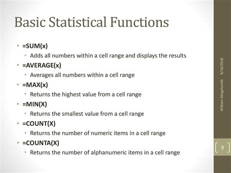 Excel Functions And Tables Ppt Download