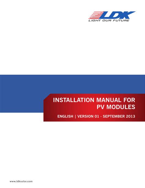 Installation Manual For Pv Modules