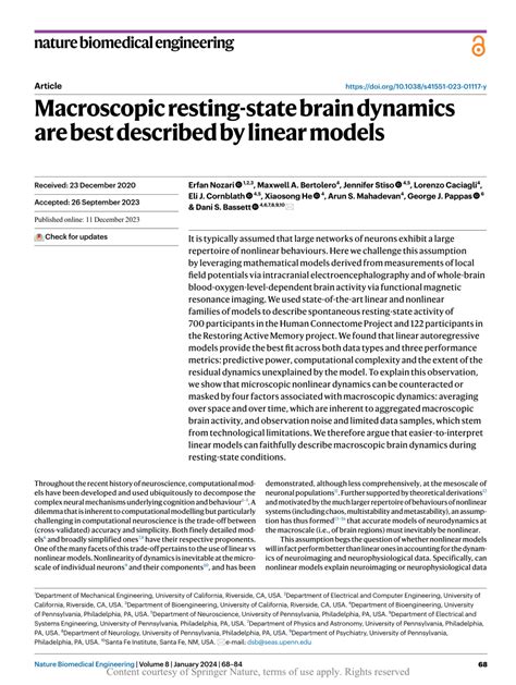 Pdf Macroscopic Resting State Brain Dynamics Are Best Described By