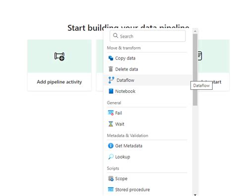 Construct A Data Analytics Workflow With A Fabric Data Factory Data Pipeline Microsoft Fabric