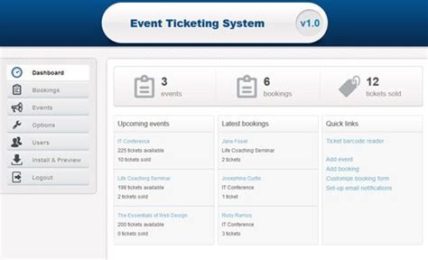 Event Ticketing System Online Ticket Reservation System PHPJabbers