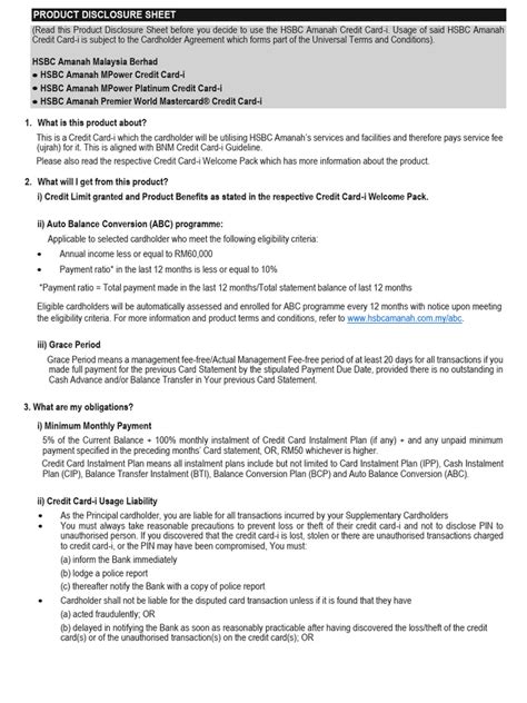 Credit Card Product Disclosure Pdf Credit Card Payments