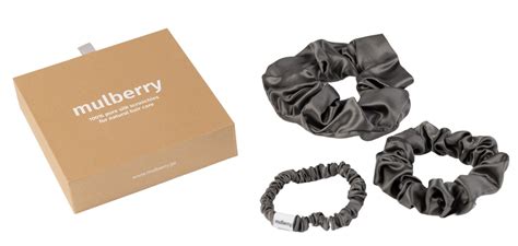 Mulberry აბრეშუმის თმის სამაგრი მუქი ნაცრისფერი 3 ცალი Veli Store