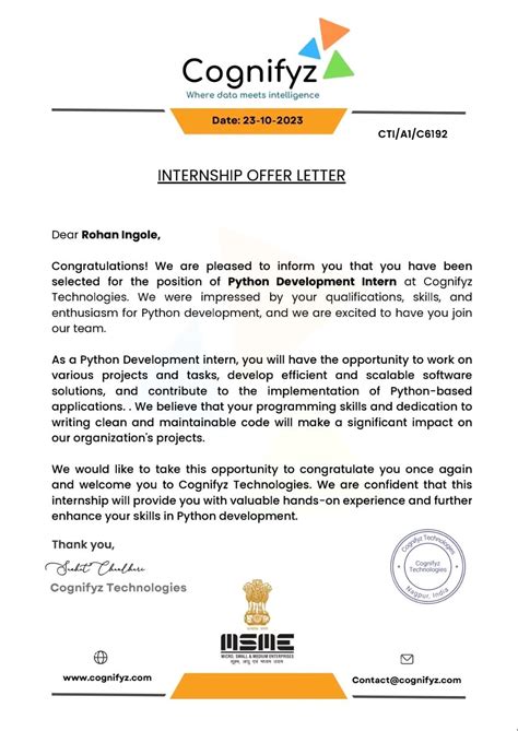 rohan ingole on linkedin cognifyz cognifyz internship