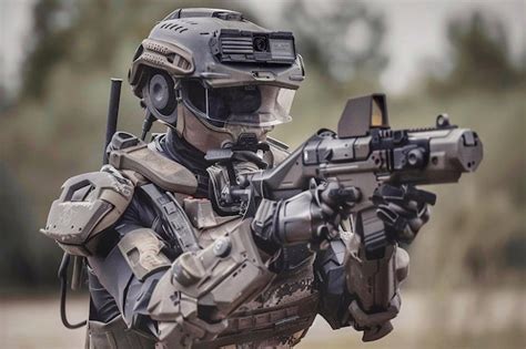 Closeup Of A Military Robot In Action Premium Ai Generated Image