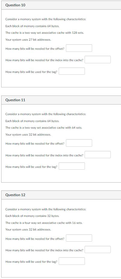 solved consider a memory system with the following