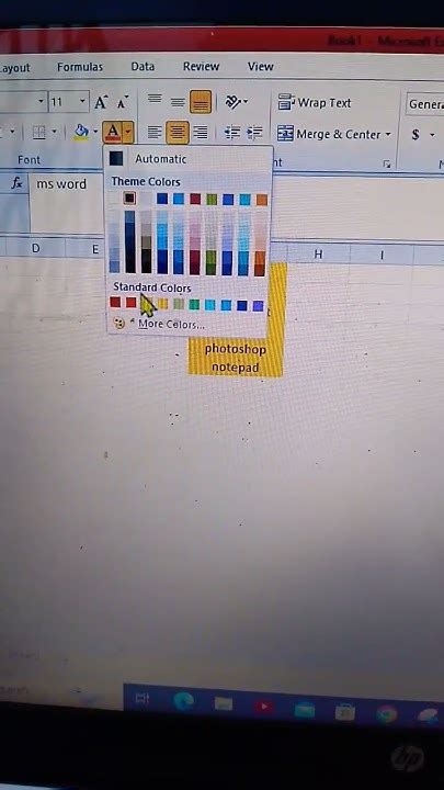How To Apply Text And Cell Color In Msexcelshortsfeed Excelformulaexceltipsshorts