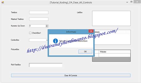 Membersihkan Seluruh Controlobject Pada Form Dengan Vbnet Dan C Tutorial Koding