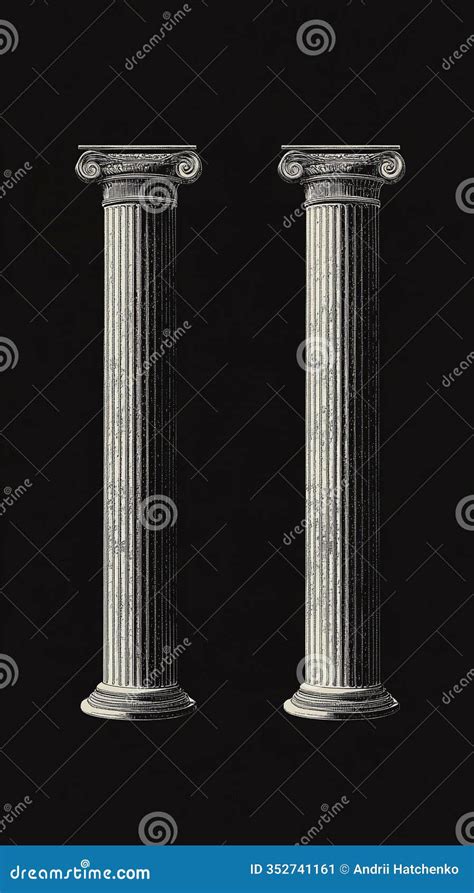 Symbolic Representation Of Separation Of Powers Using Three Pillars Stock Illustration