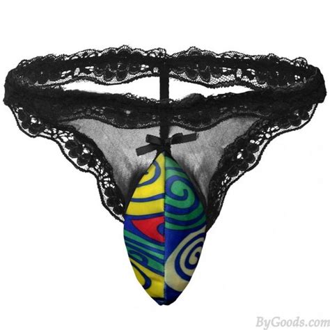 Sexy Cordón Lazo Malla Bolsa Abultada Tanga Ropa Interior Bragas Lencería T Back Braguitas