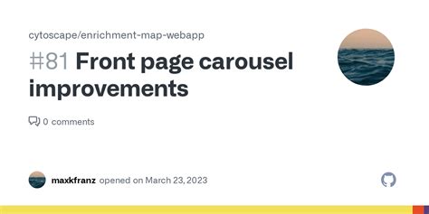 Front Page Carousel Improvements · Issue 81 · Cytoscapeenrichment Map Webapp · Github