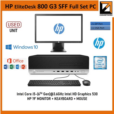 Full Set Pc HP EliteDesk 800 G1 SFF 800G G2 800 G3 Mini Intel Core I5 UP TO 6TH Gen With 20