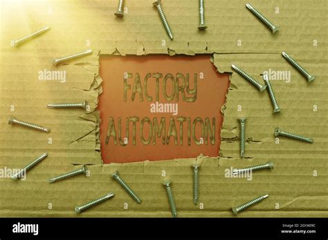 Text Caption Presenting Factory Automation Conceptual Photo Automatic Operation And Control Of