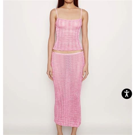 Danielle Guizio Tops Danielle Guizio Slinky Rib Knit Tank In