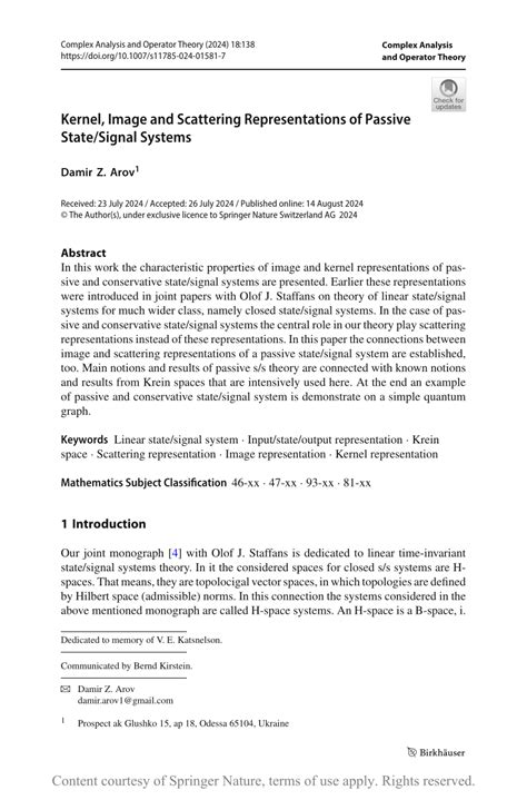Kernel Image And Scattering Representations Of Passive Statesignal