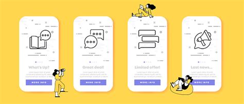 정보 집합 아이콘입니다 책 음성 거품 문자 메시지 메신저 메시지 메가폰 소스 소셜 미디어 통신 개념 Ui 전화 앱 화면 비즈니스 및 광고에 대한 벡터 라인 아이콘 질의응답에