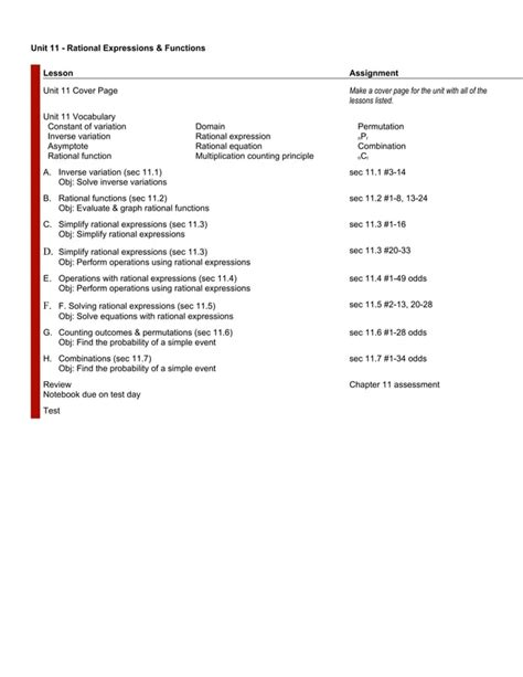 101 Algebra 1 Lessons Doc