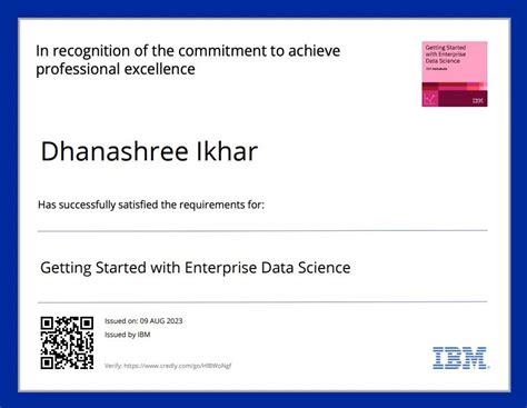 Dhanashree Ikhar On Linkedin Ibm Datascience Enterprisedatascience Certification