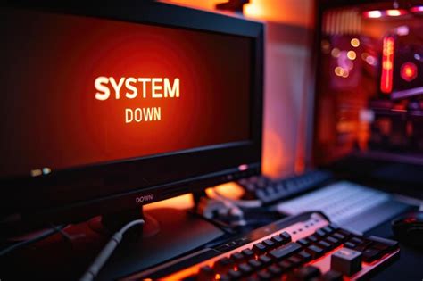Monitor Alert System Outage Notification Premium Ai Generated Image
