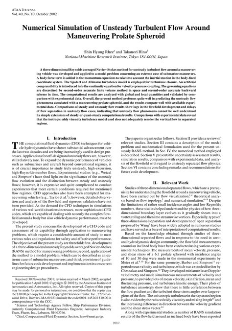 Pdf Numerical Simulation Of Unsteady Turbulent Flow Around