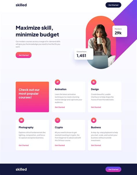 frontend mentor skilled e learning landing page vanilla html and css