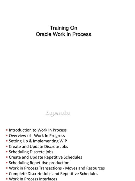 training on oracle work in process pdf debits and credits parameter computer programming