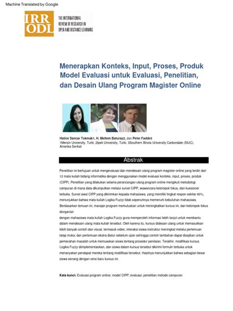 Applying The Context Input Process Product Evaluat Pdf