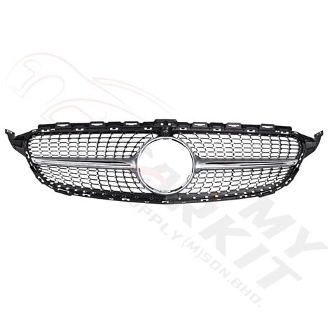 Mercedes Benz C Class W205 Facelift Diamond Grille Silver Chrome