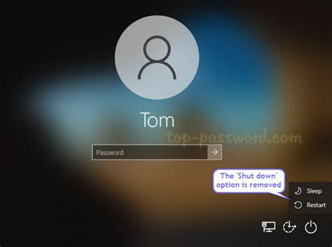 How To Hide Only Shut Down Or Restart Option From Windows 10 Sign In
