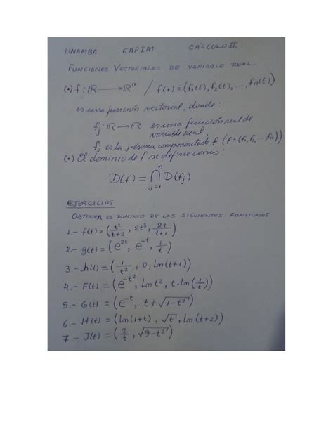Funciones Vectoriales De Variable Real Pdf