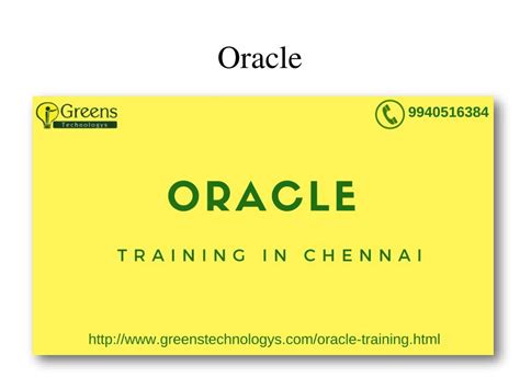 Ppt Oracle Training In Chennai Powerpoint Presentation Free Download