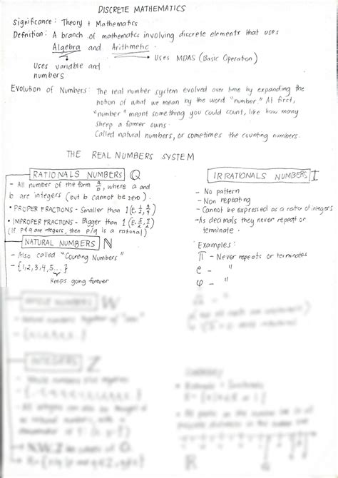 Solution Discrete Mathematics The Real Numbers System Set Theory And