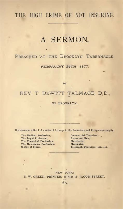 Thomas De Witt Talmage 1832 1902 — Log College Press