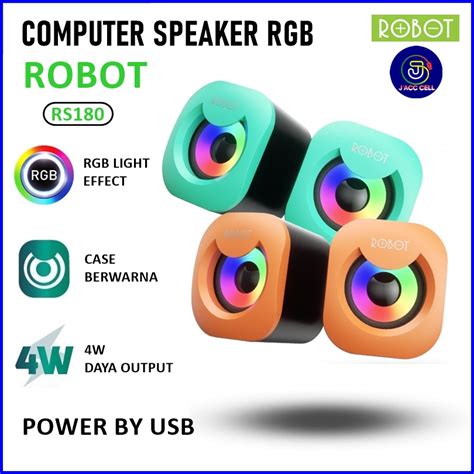 Jual Speaker Robot Rs180 Usb Multimedia Rgb Speaker Komputer Desktop Pc